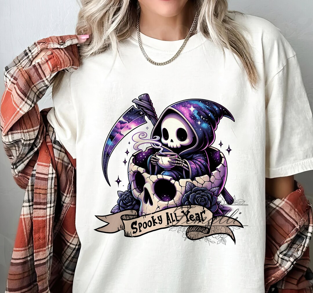 Spooky All Year PNG, Waiting for Halloween Clipart, Snarky Skeleton ...