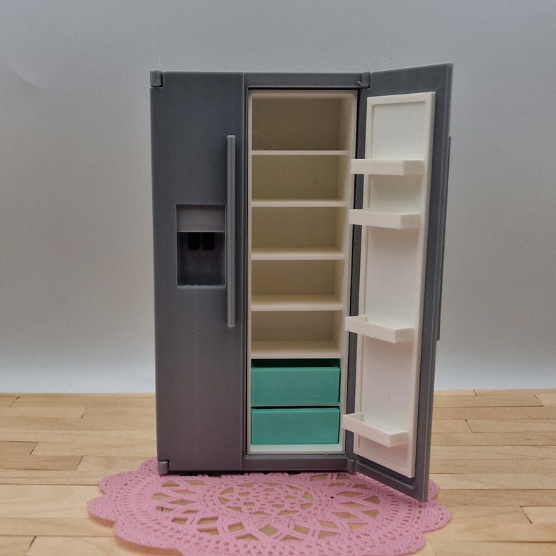 American Refrigerator Scale 1:12 Modern Dollhouse - Etsy