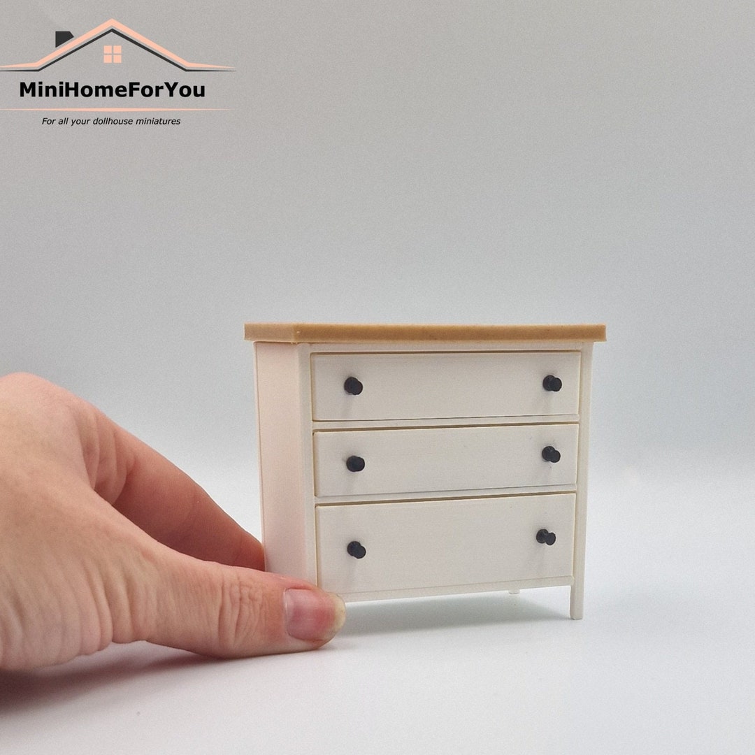 Dollhouse Drawer Cabinet 2- Scale 1:12 - Modern Dollhouse - Dollhouse ...