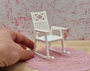 Dollhouse Miniature Black Rocking Chair 1:12 Scale - Etsy