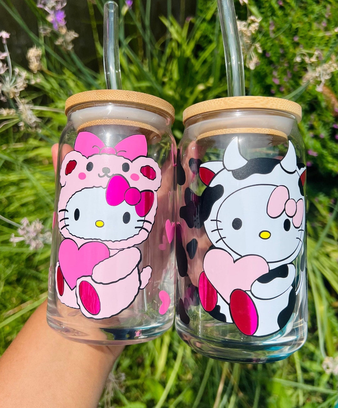 Pink Teddy Cup | Kawaii Cow Glass Cup | Vday Cups |trendy Cups | Gifts ...