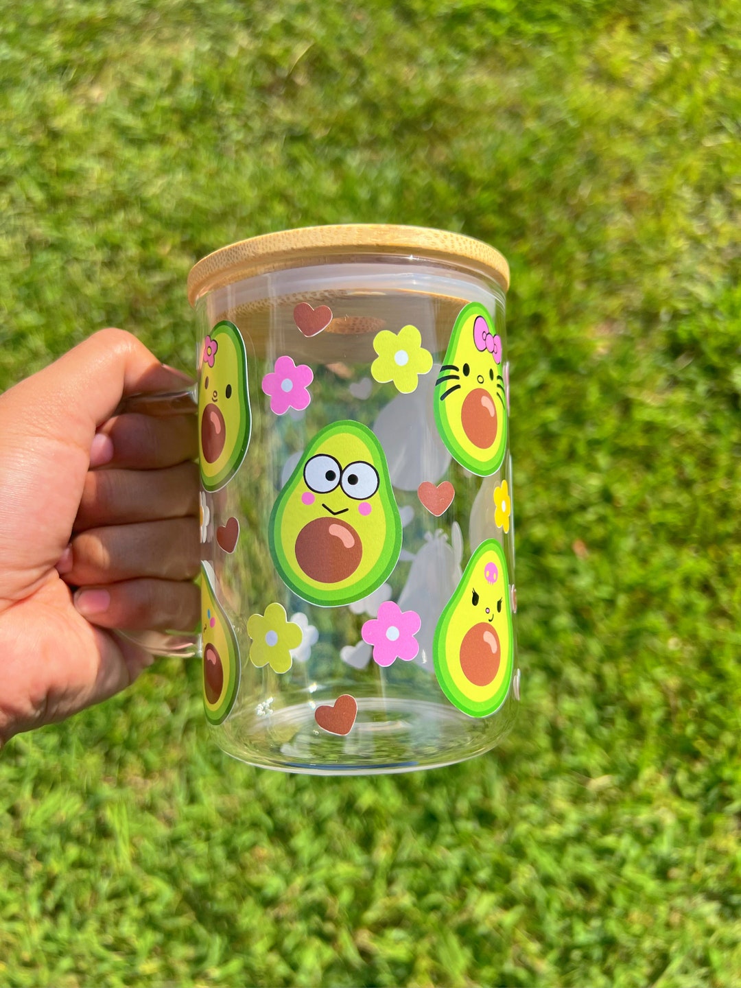 Cute Avocados Avocados Glass Mug Avocado Cup - Etsy