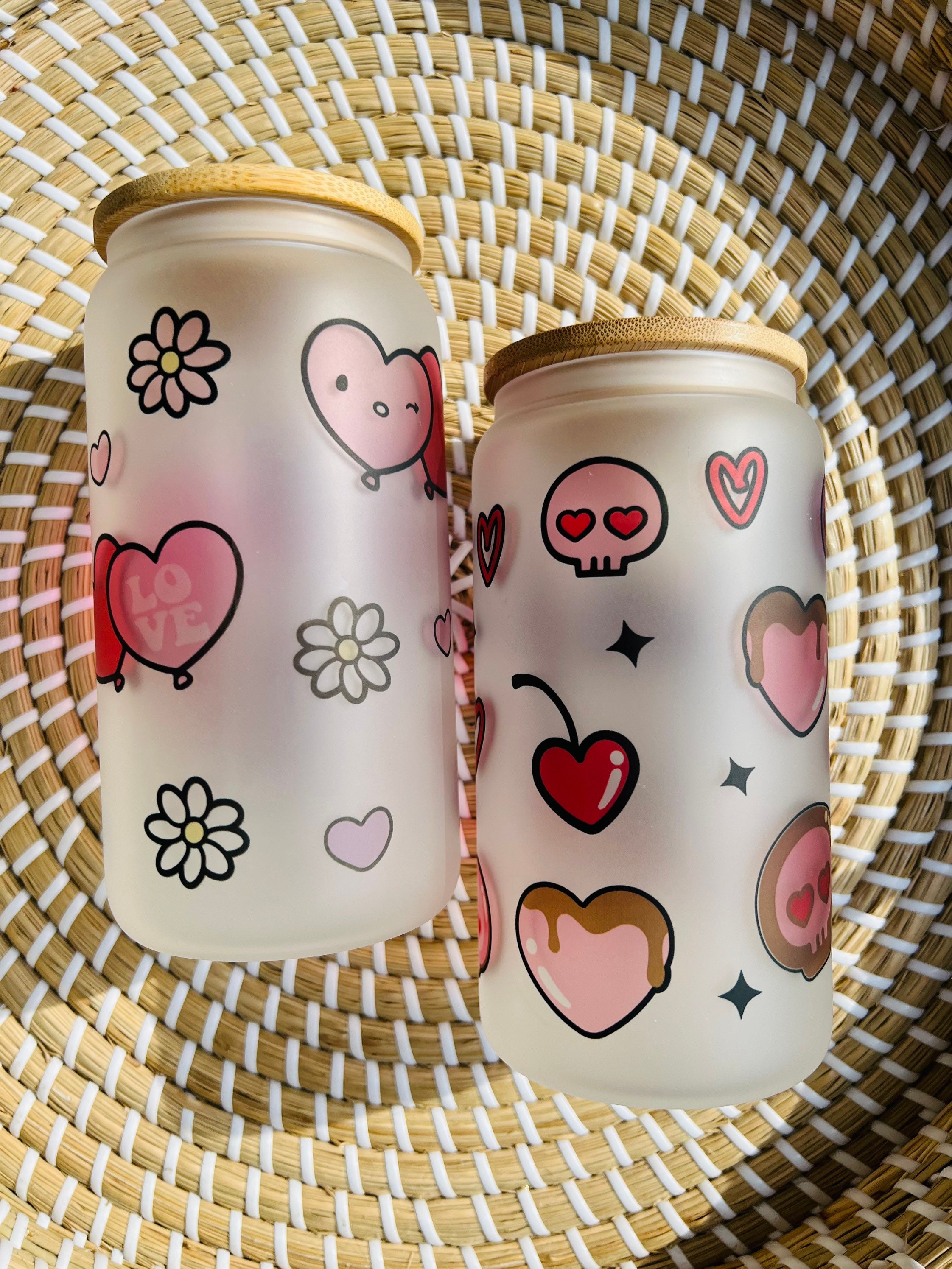 Kawaii Cupids / Love Cup kawaii Glass Cup sublimation Glass Cup Girly ...