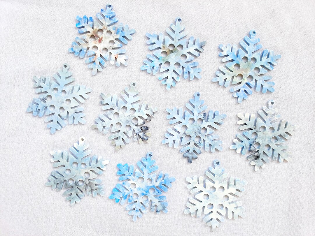 Snowflakes Made of 100% Recycled Plastic. Set of 10 Pieces of ...