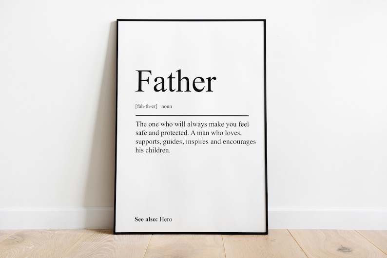 Father Definition Fathers Day Quote Print - Etsy