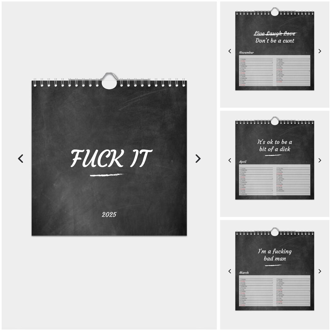 2025 Wall Calendar, Fuck It, Funny Calendar, Mens Calendar, Boss Bitch ...