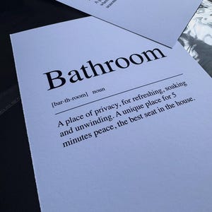 Bathroom Definition Bathroom Quote Print - Etsy