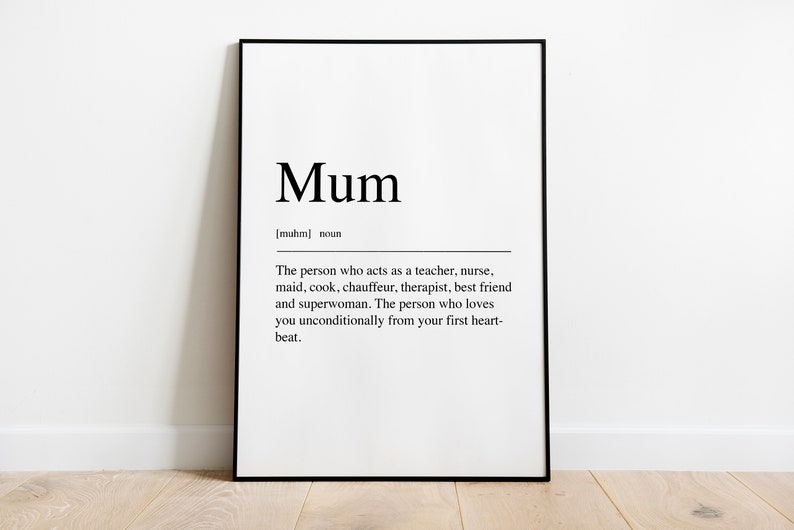 Mum Definition Mother’s Day Gift Print - Etsy UK