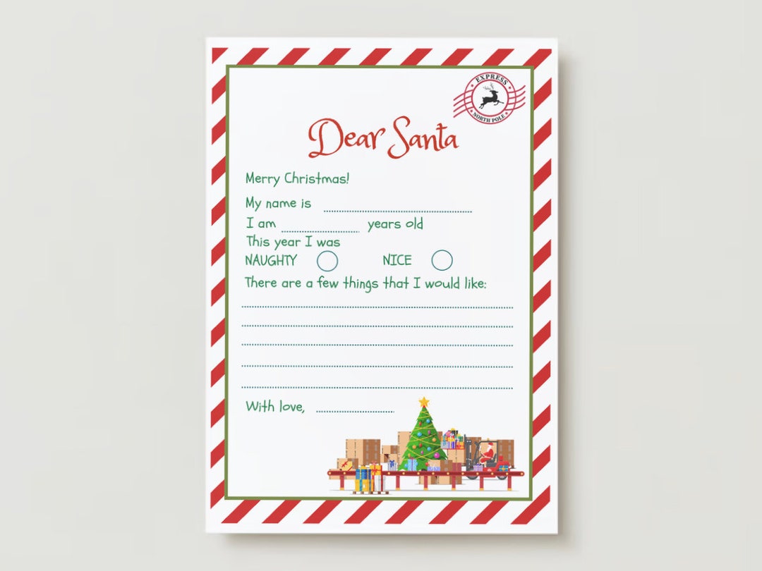 Letter to Santa / Dear Santa Letter / Letter to Father Christmas ...