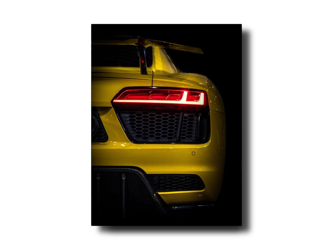 Yellow Audi R8 Car Poster, Aluminium or Canvas Print - Etsy