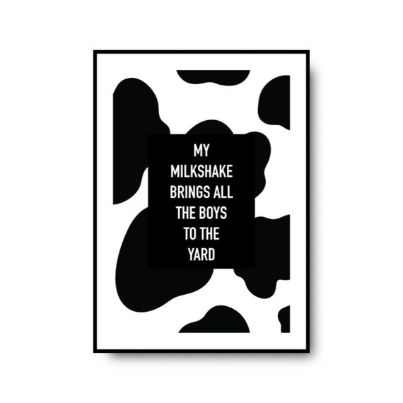 Milkshake cow print quote | Etsy
