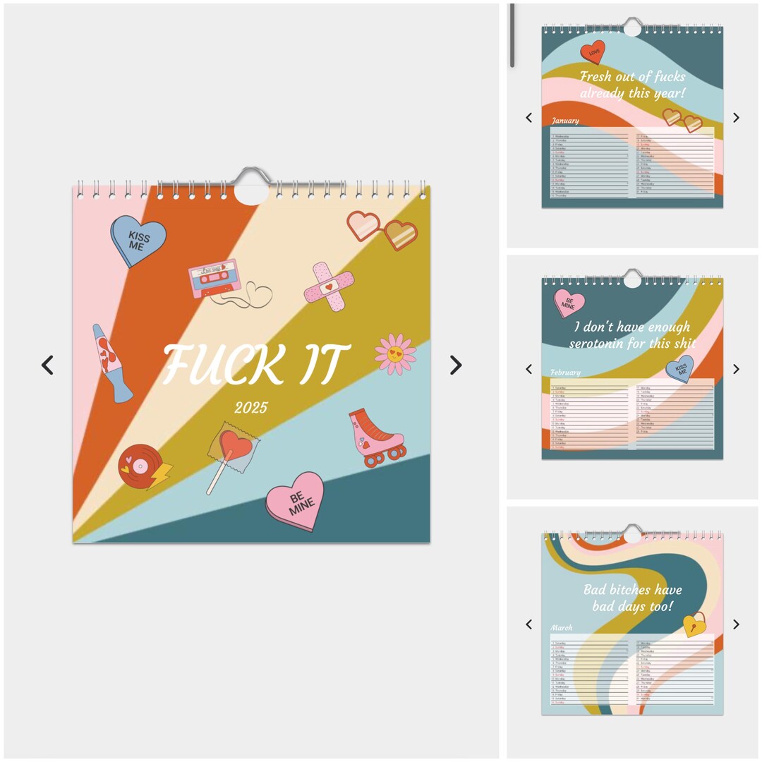 2025 Wall Calendar, Funny Calendar, Boss Bitch Calendar, Swearing ...