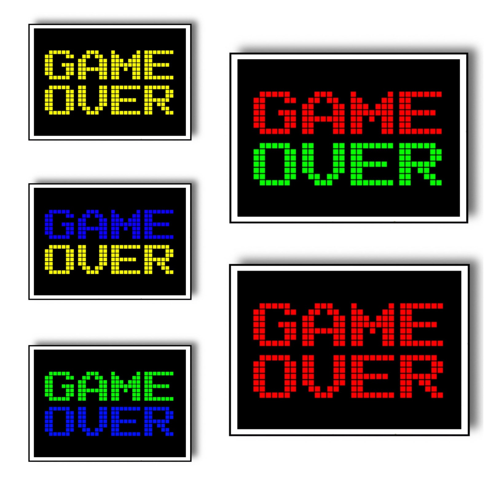 Game over retro game wall art print | Etsy