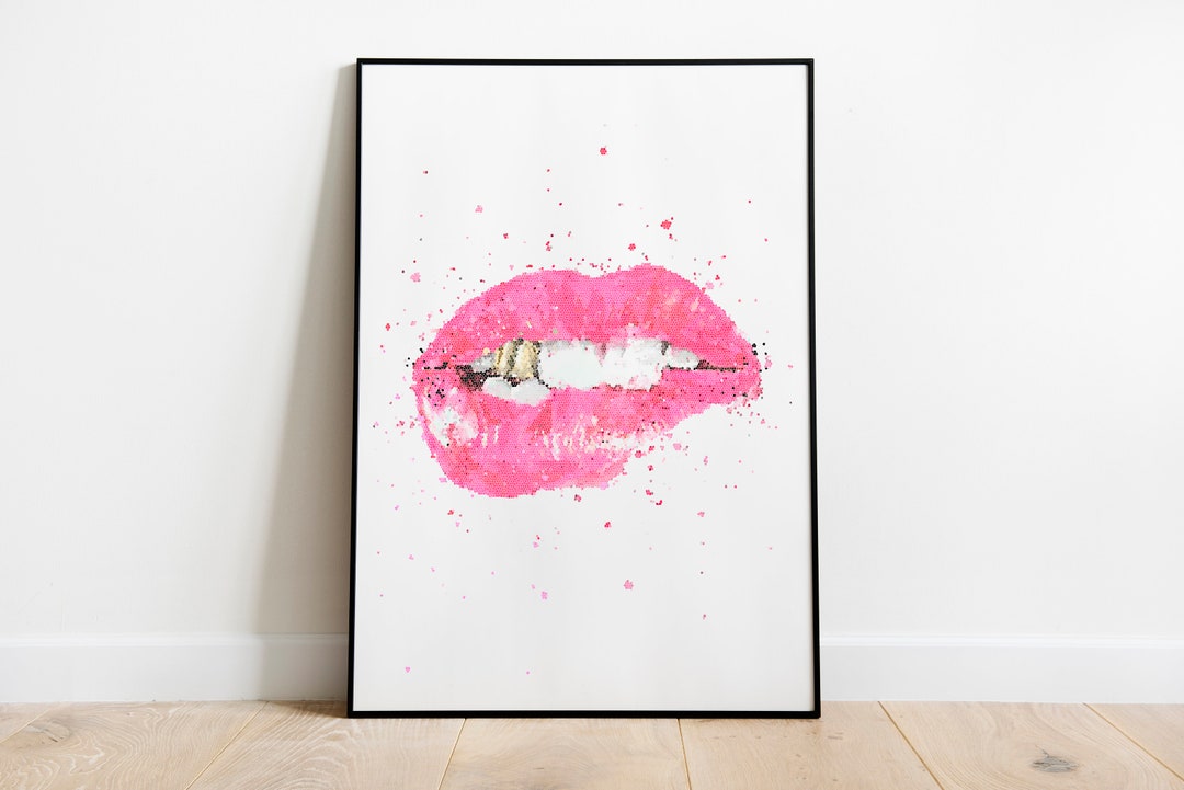 Pink Lips Wall Art Decor Print - Etsy