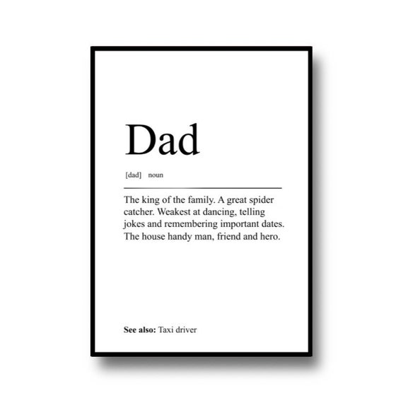 Dad Definition Fathers Day Quote Print | Etsy