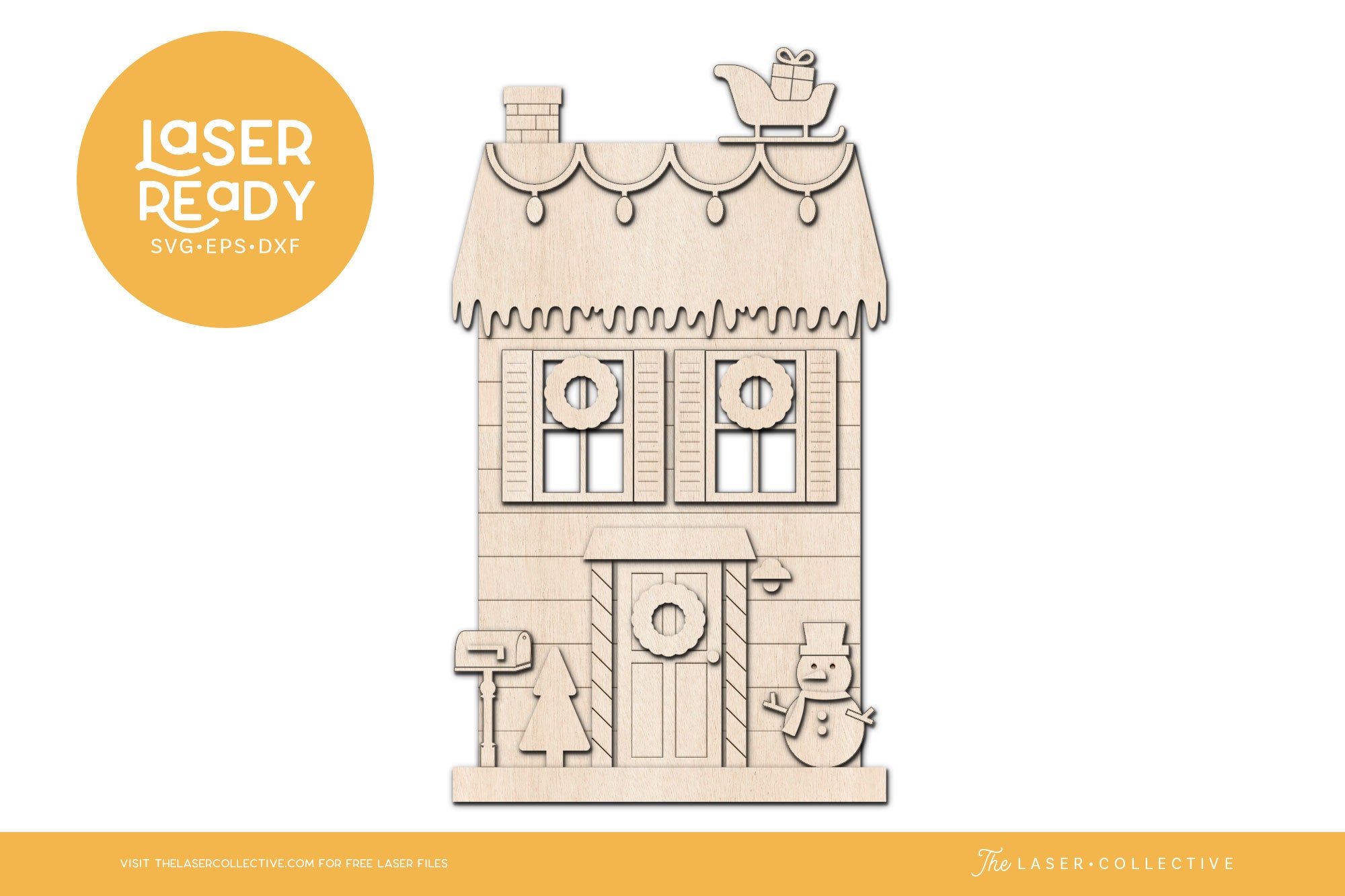 Cottage Christmas Laser Cutting File for Home Decor - Etsy