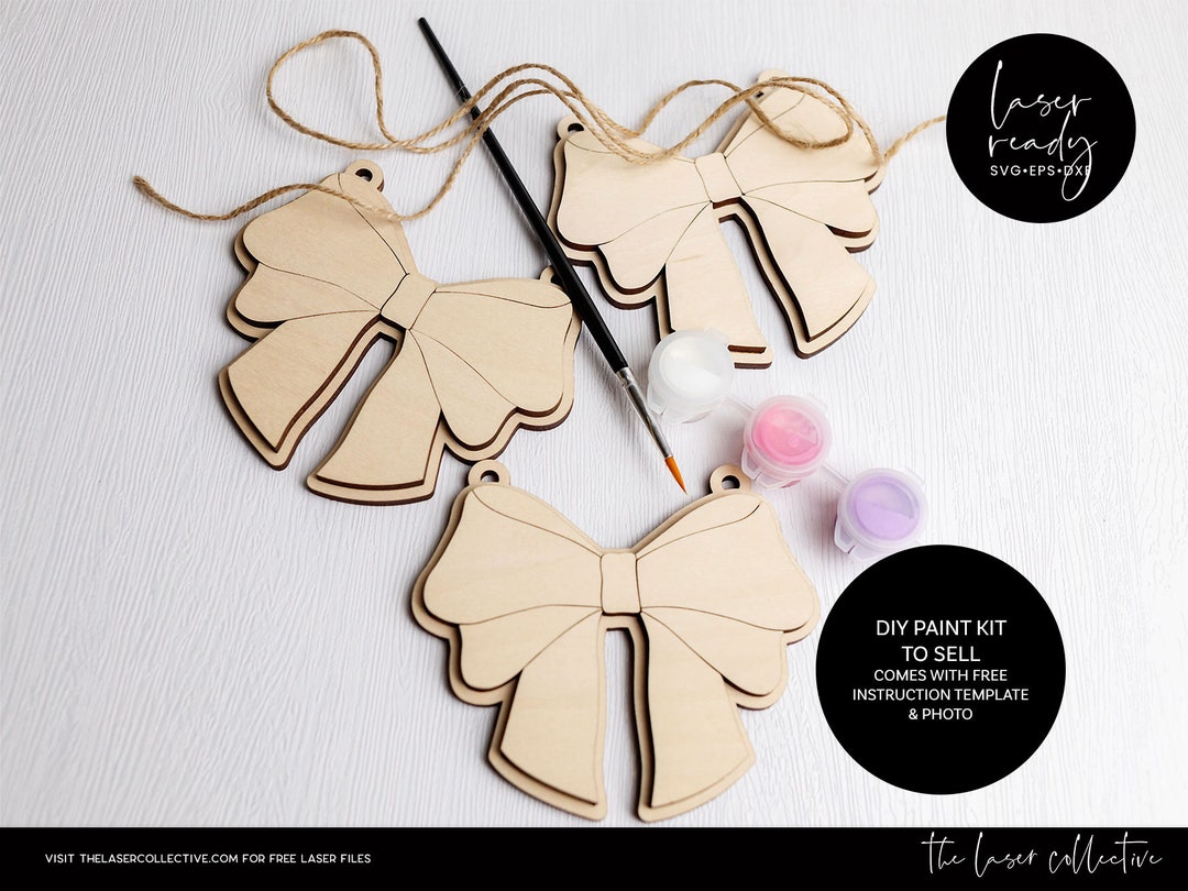 Bow Banner Laser File Kit DIY Paint Kit Laser File Glowforge Friendly ...