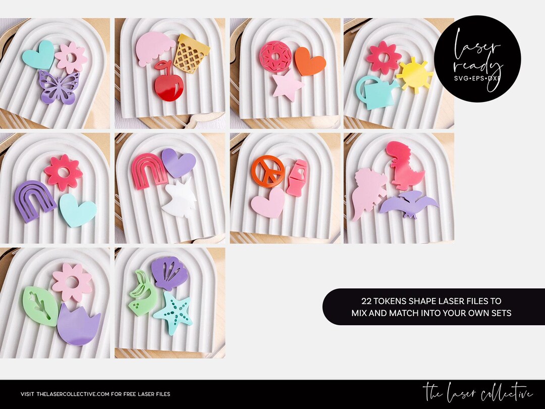 Generic Token Set Laser Files - Girl Vibes Token Bundle SVG - Reward ...