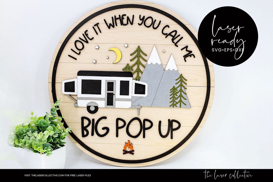 Camping Laser File - Pop up Camper Sign - Pop up Camper Laser File ...