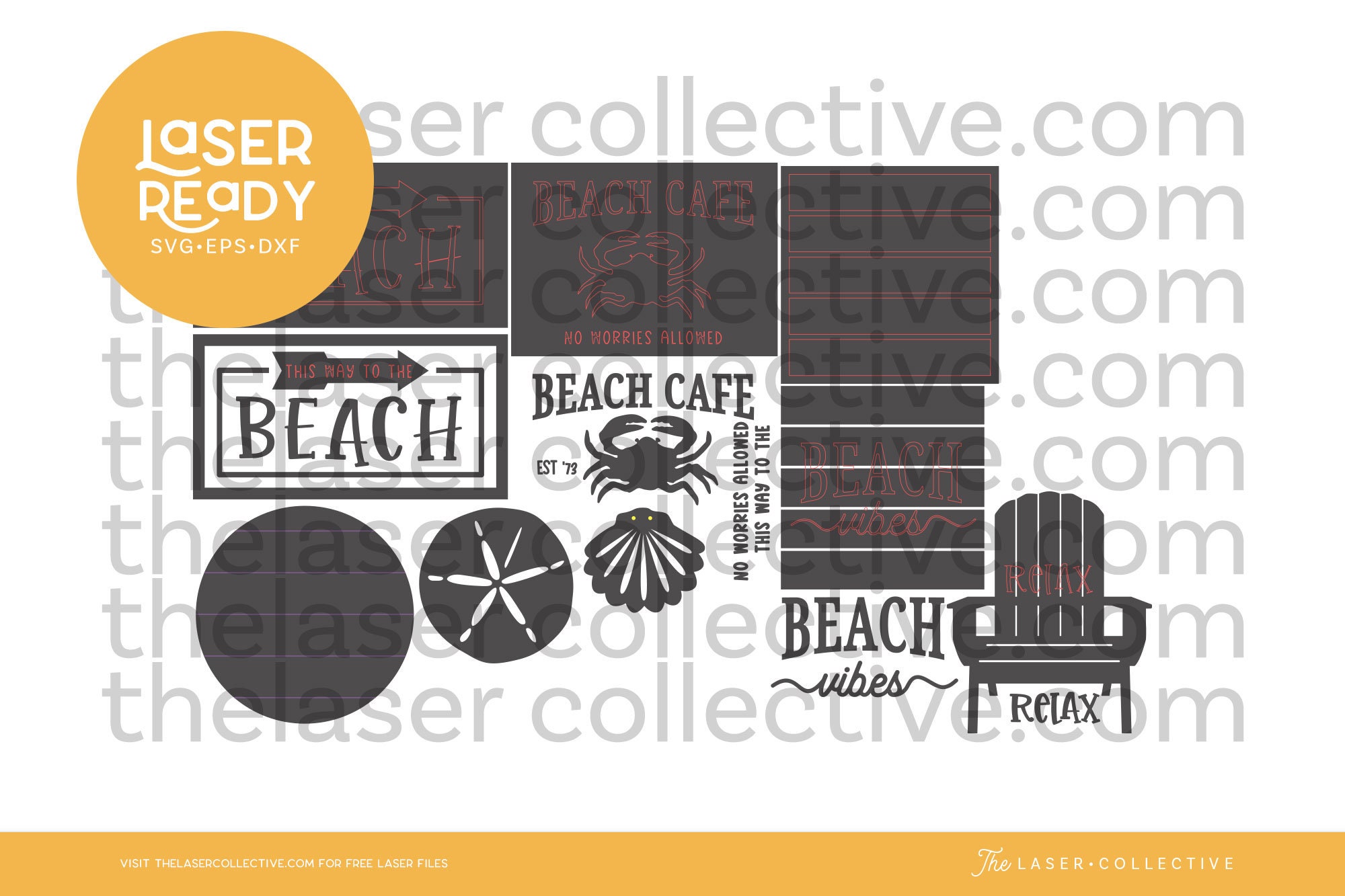 Beach Laser Files for Laser Cutting With Beach Theme Called - Etsy