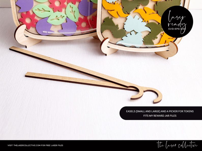 Token Picker and Easel Set Laser Files - Christmas Reward Jar Accessory ...
