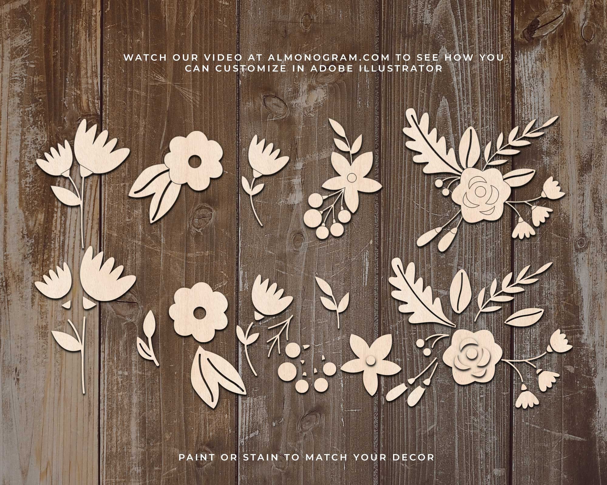 Floral Shapes for Laser Cutters Glowforge Files - Etsy