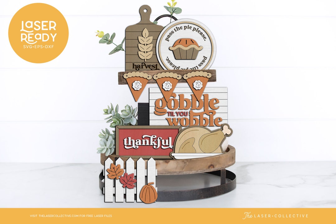Thanksgiving Tray Decor Laser Files Thankful for Everything - Laser ...