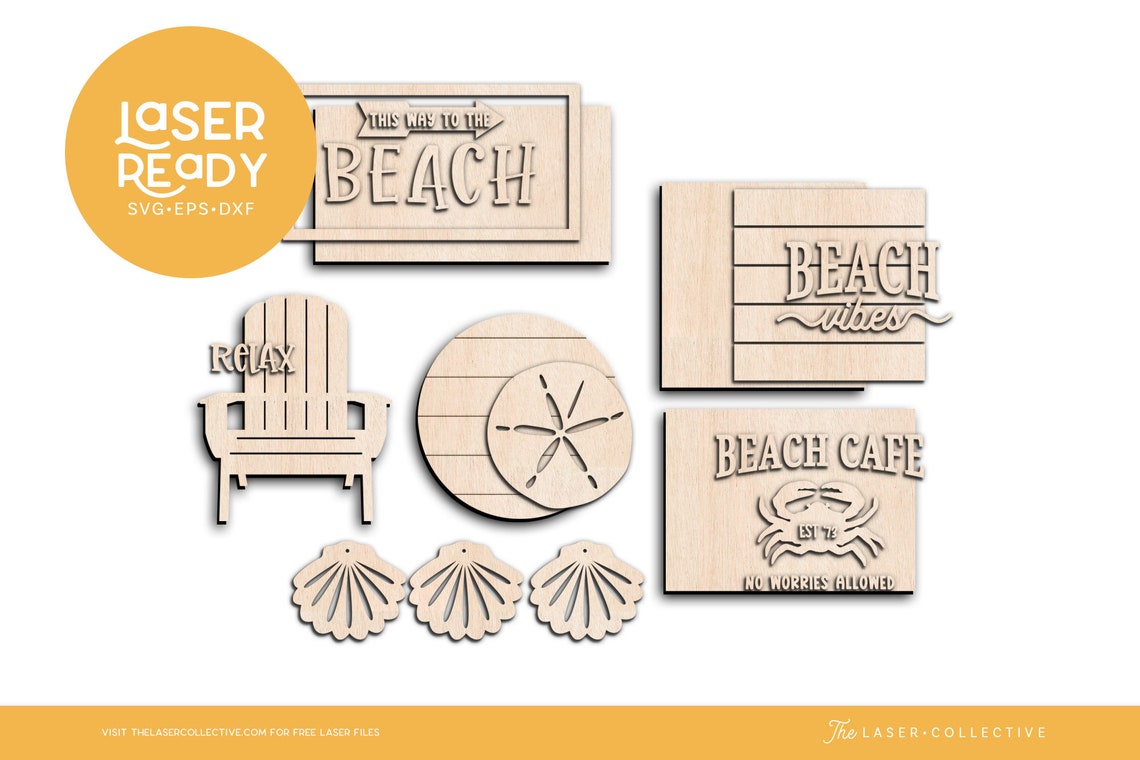Beach Laser Files for Laser Cutting With Beach Theme Called Beach Vibes ...