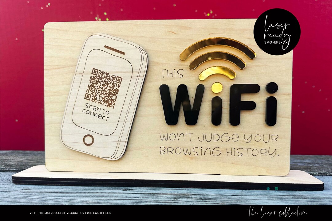 Wifi QR Code Laser File Sign - QR Laser File - Wifi Sign for Laser ...