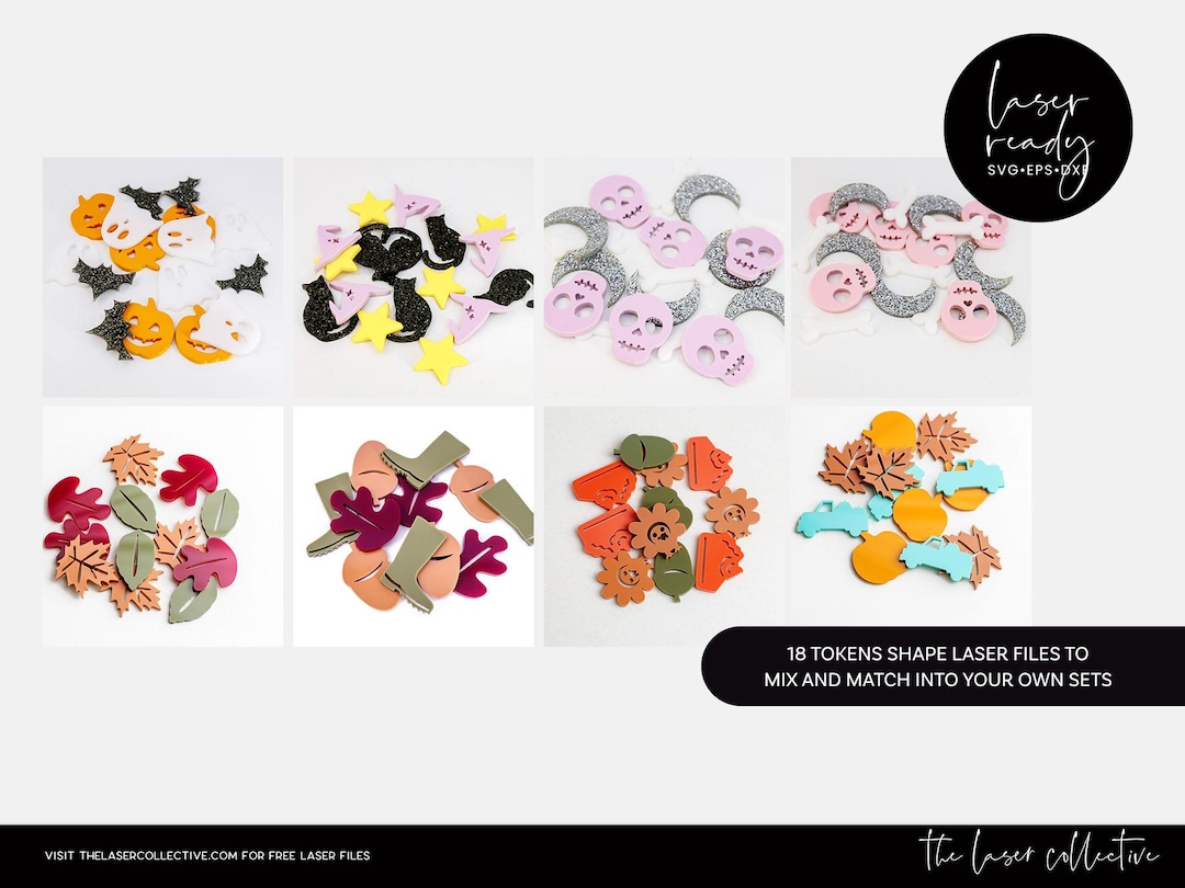 Autumn and Halloween Reward Jar Token Laser Files - Bundle of Shapes ...