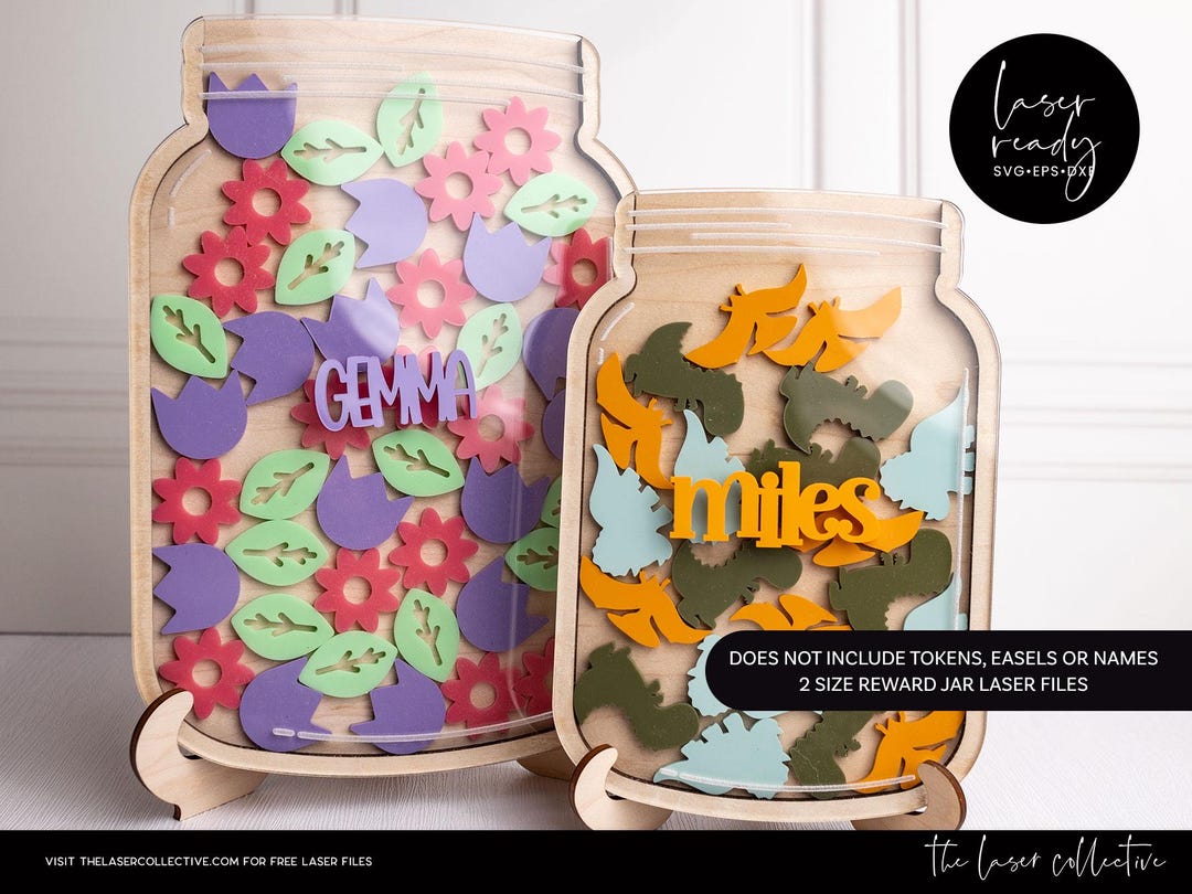 Kids Reward Jar SVG File - Mason Jar Style Laser File - Laser Cut ...