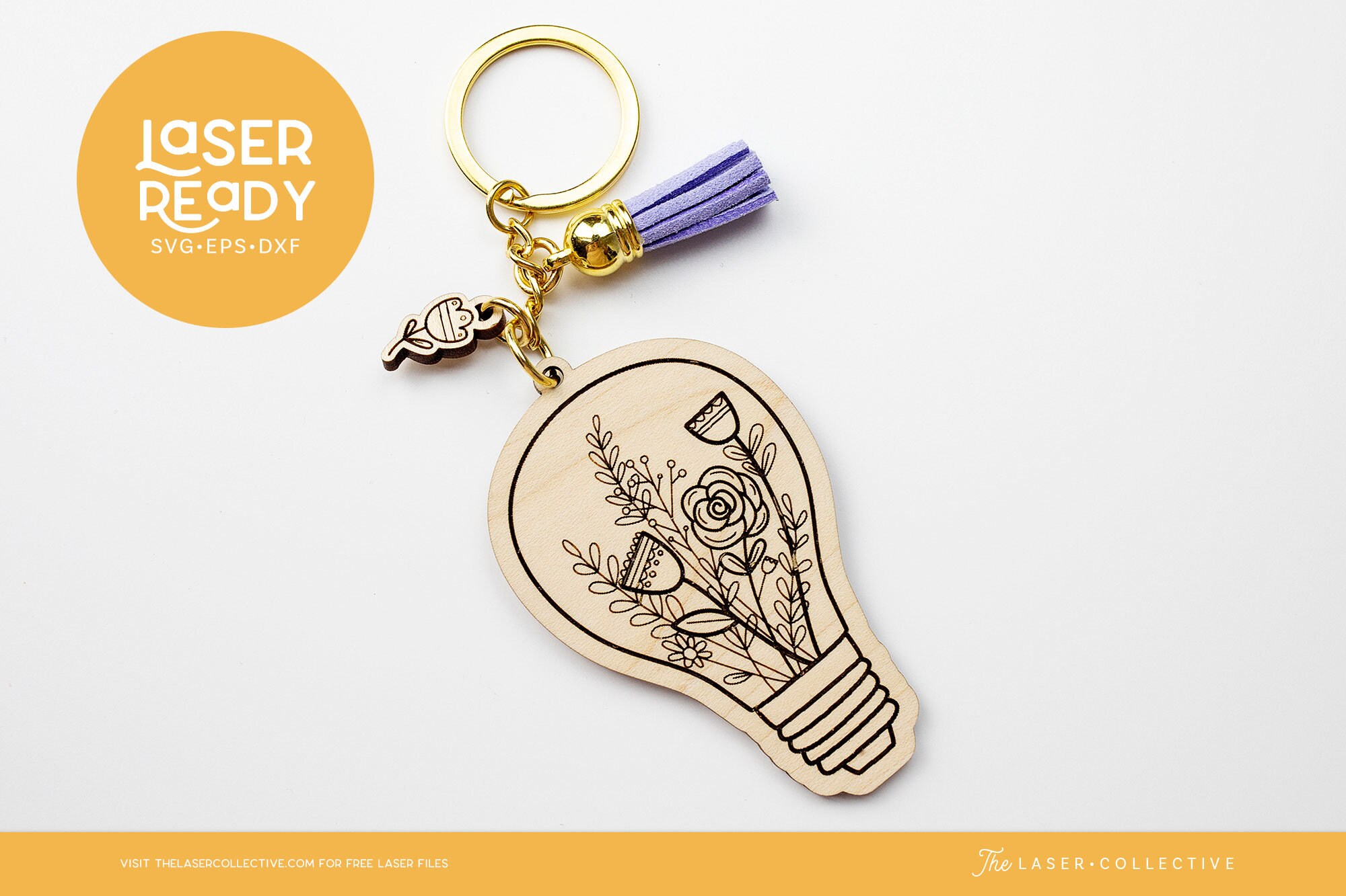 Keychain Laser File Lightbulb With Flowers - Etsy