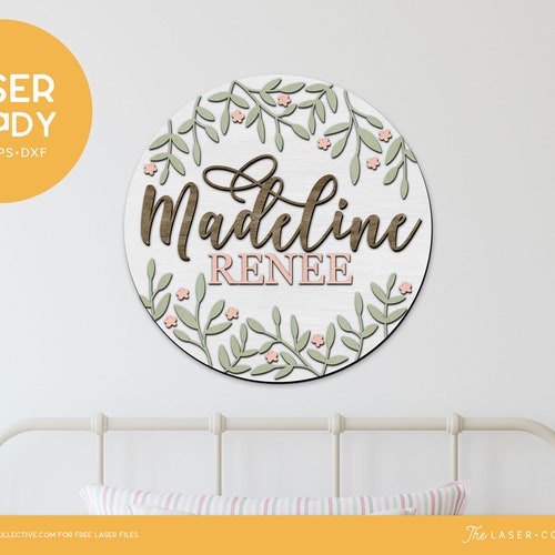 Rainbow Baby Round Name Sign SVG Digital File for Laser - Etsy
