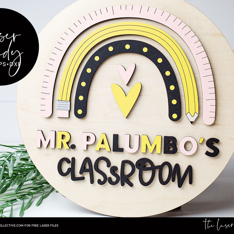 Rainbow Teacher Sign - Etsy