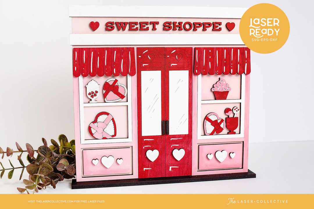 Valentine Laser File Sweet Shoppe Storefront Home Decor for Valentines ...