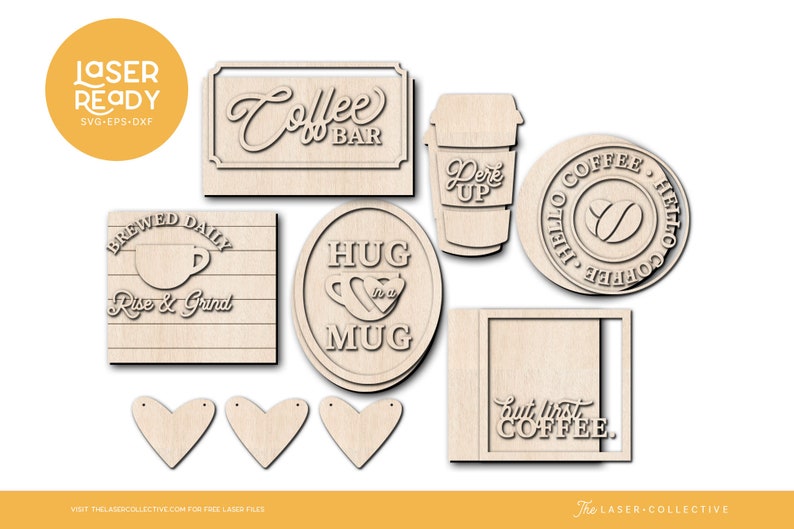 Coffee Laser File for Tray Decor and Tiered Trays - Etsy