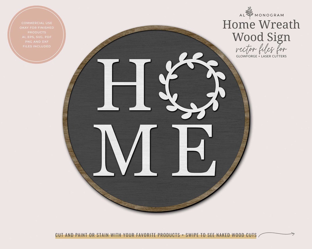 Glowforge File Family Home Sign Laser Cut File for Sign CNC Machine ...