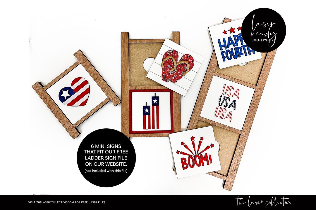 4th of July Laser Files for Ladder Signs and Tiered Trays - Etsy