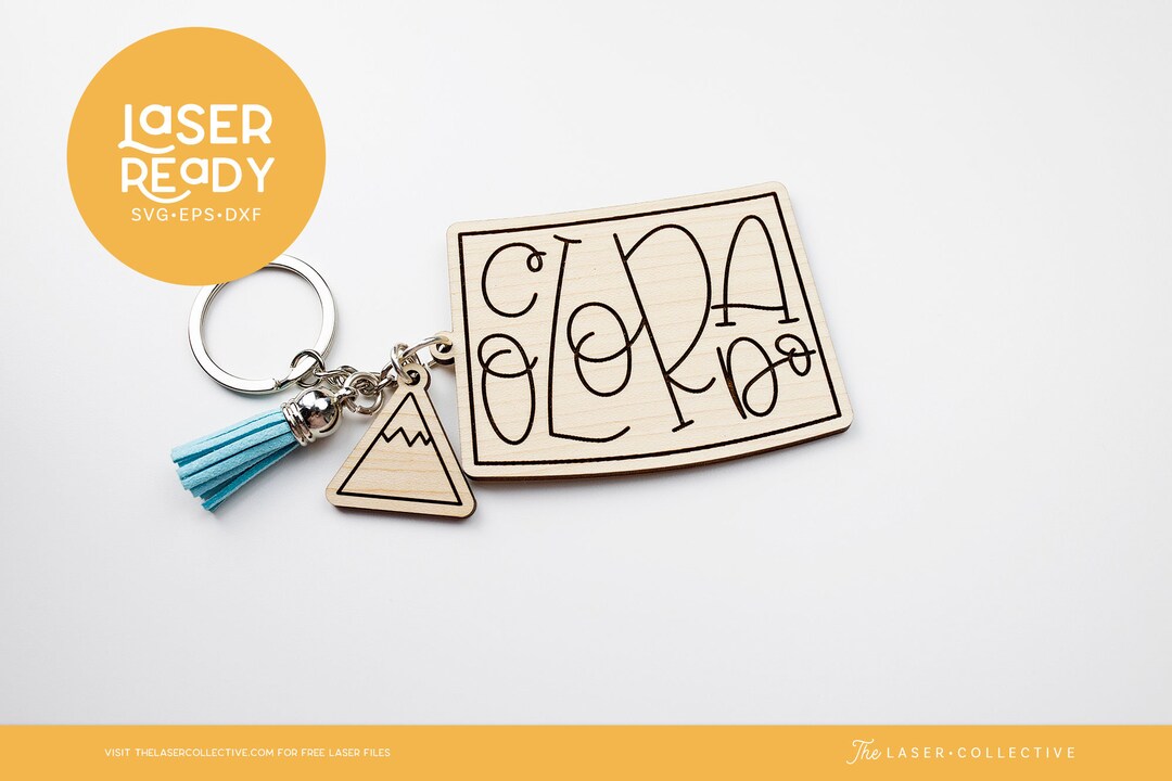 Keychain Laser File Colorado and Mountain - Etsy
