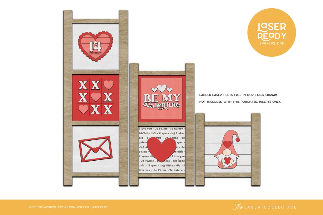 Valentine Ladder Inserts Laser File for Valentine Tiered Trays ...