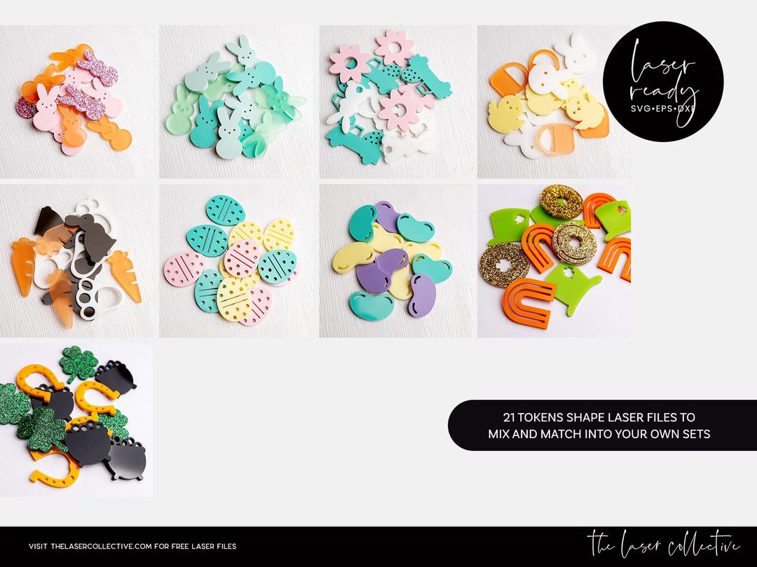 Spring Holiday Tokens Laser Files Easter, Mardi Gras, St. Patrick's Day ...