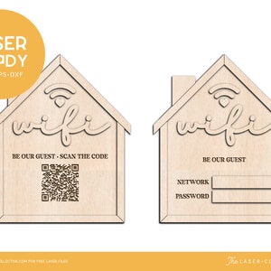 Wifi Sign for Home or Events With QR Code Laser File - Etsy