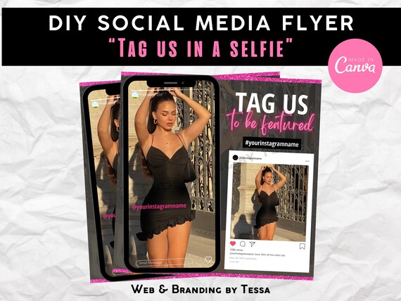 DIY Tag Us in Your Selfies Tag to Be Featured Template | Etsy