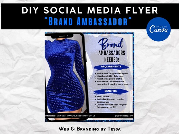 DIY Brand Ambassador Template Editable Affiliate Flyer Canva - Etsy