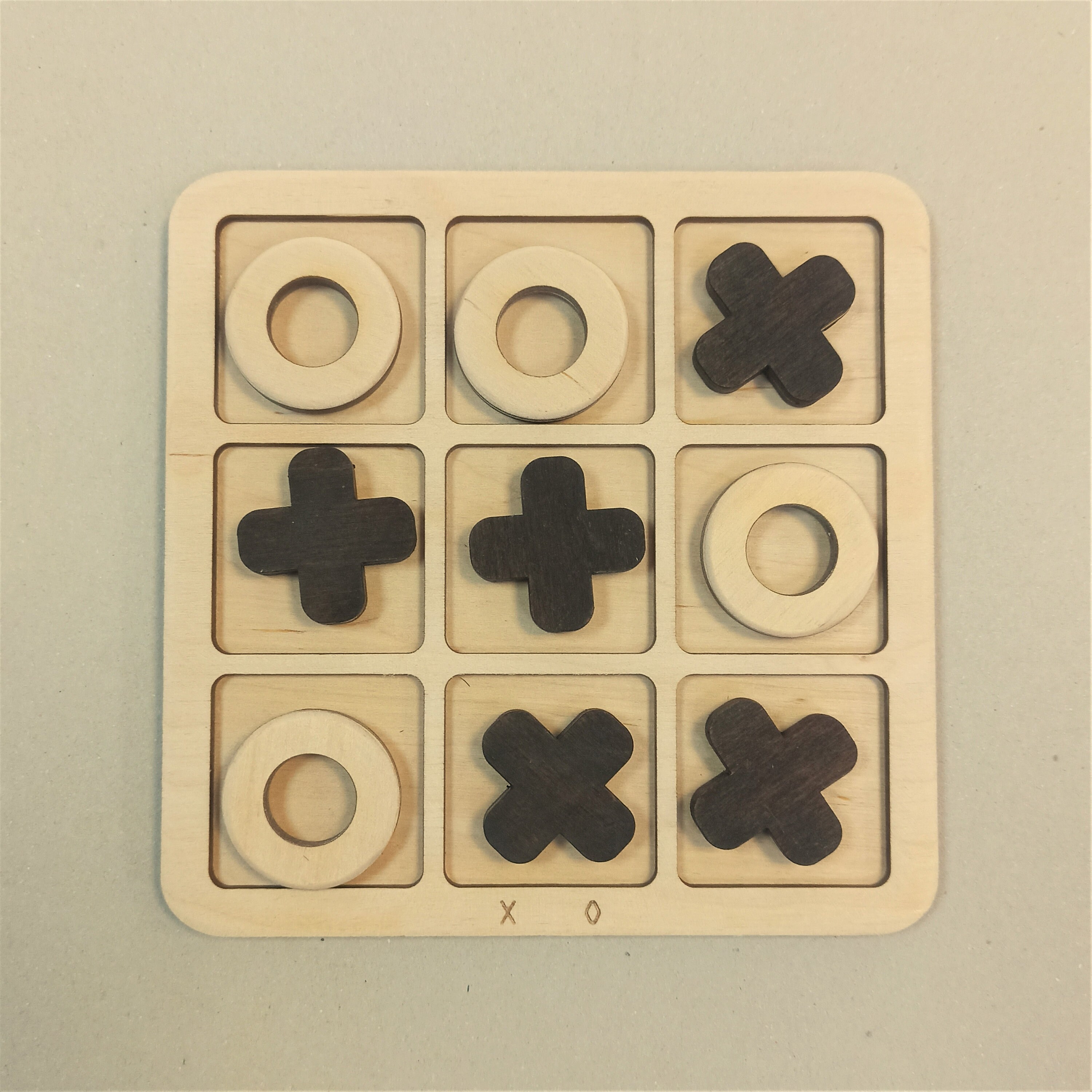 Tic Tac Toe Handmade Wooden Board Game, Educational Toy, Strategy Board ...