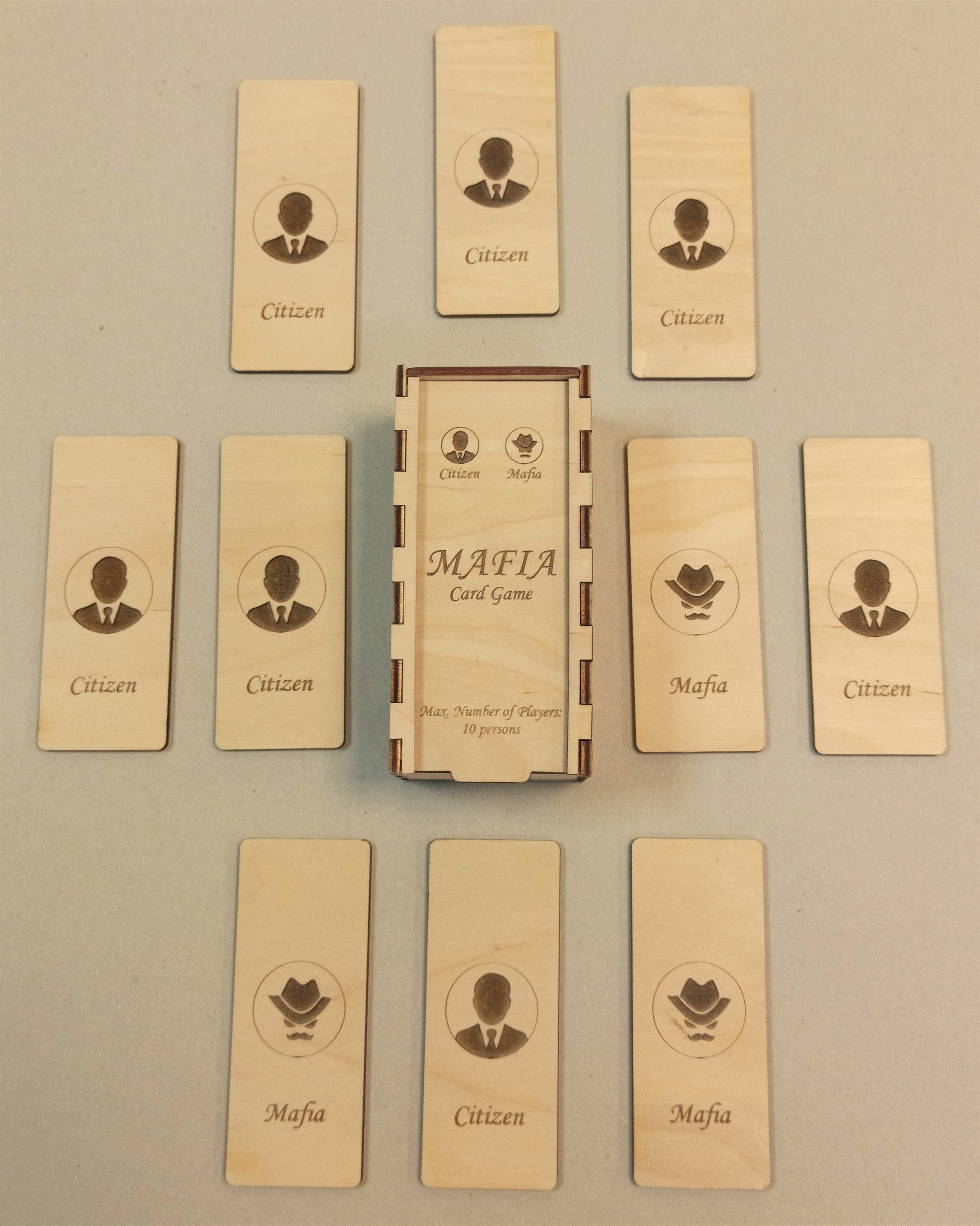 Mafia Card Game, Handmade Wooden Board Game, Educational Toy, Strategy ...