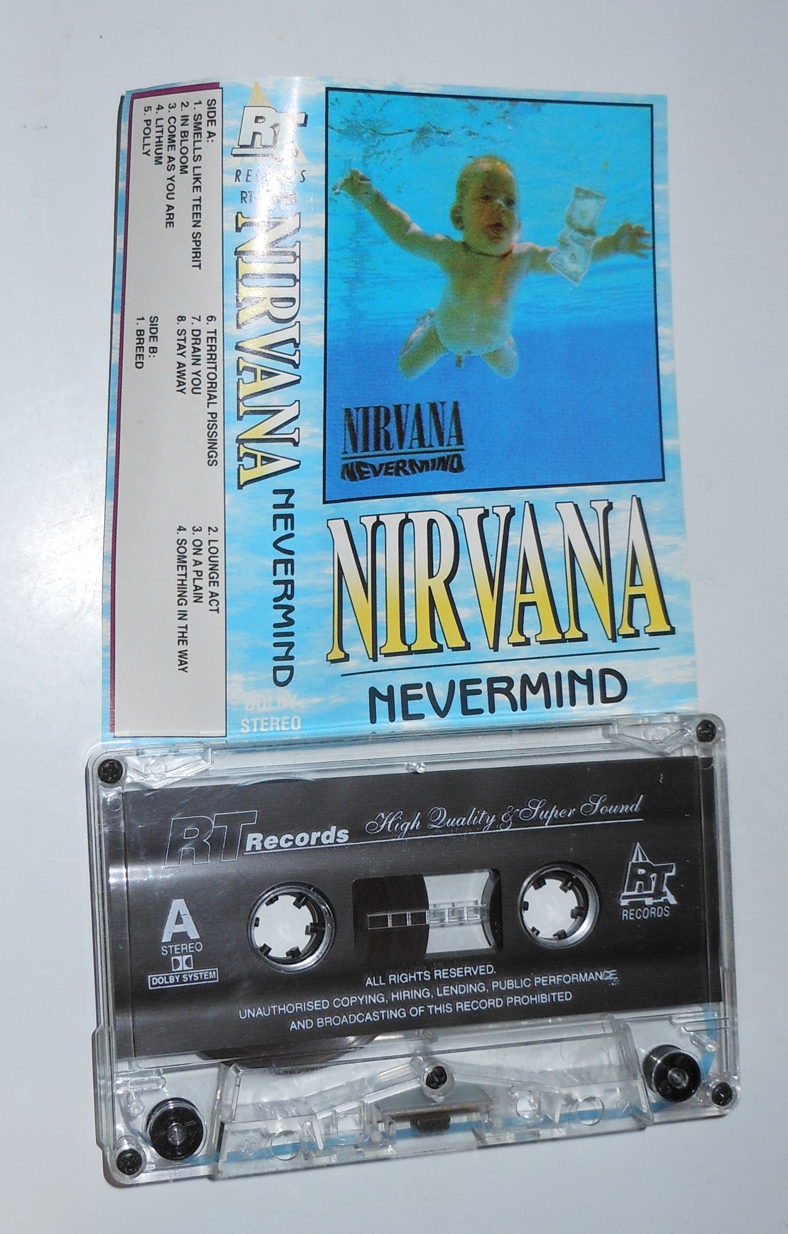 Rare RT Records Nirvana Nevermind Cassette Tape 1995 Lithuania Very ...