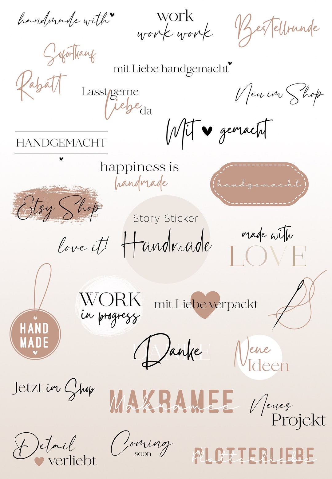 45 INSTAGRAM STORY STICKERS Handmade Sewing Macrame Plotters Handmade Shop - Etsy