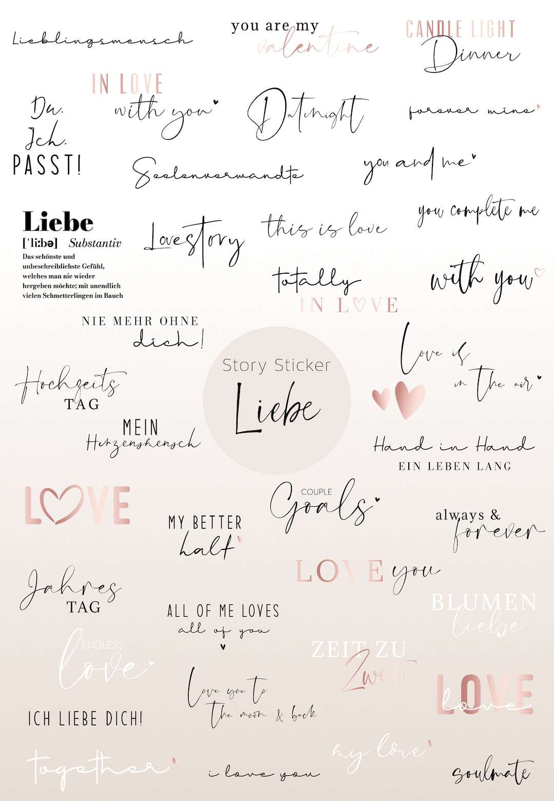 70 INSTAGRAM STORY STICKER Liebe Love Valentinstag Valentinesday Couple ...