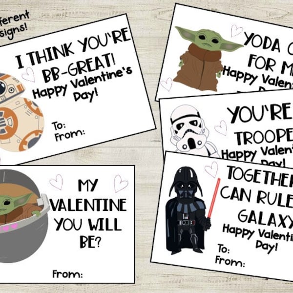 Starwars Valentines Cards - Etsy
